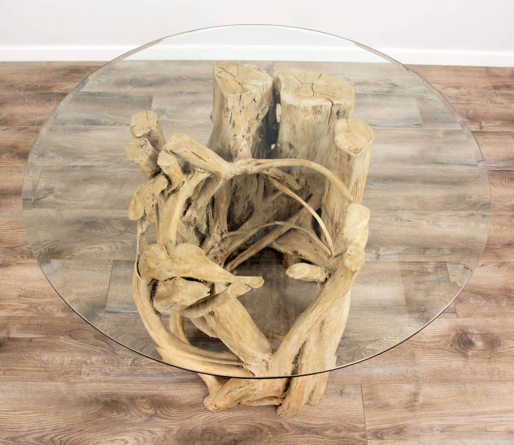 1.2m Java Root Circular Dining Table with 4 or 6 Latifa Chairs ...