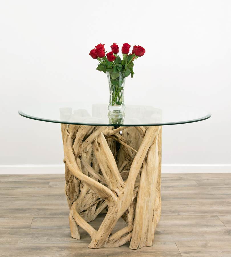 1.2m Java Root Circular Dining Table with 4 or 6 Latifa Chairs ...