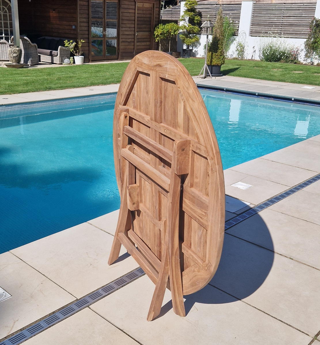 1.2m Teak Circular Folding Table - Sustainable Furniture