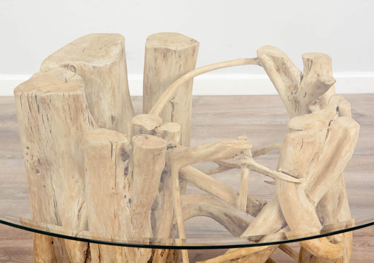 1.5m Java Root Dining Table with 6 Latifa Chairs - Sustainable Furniture