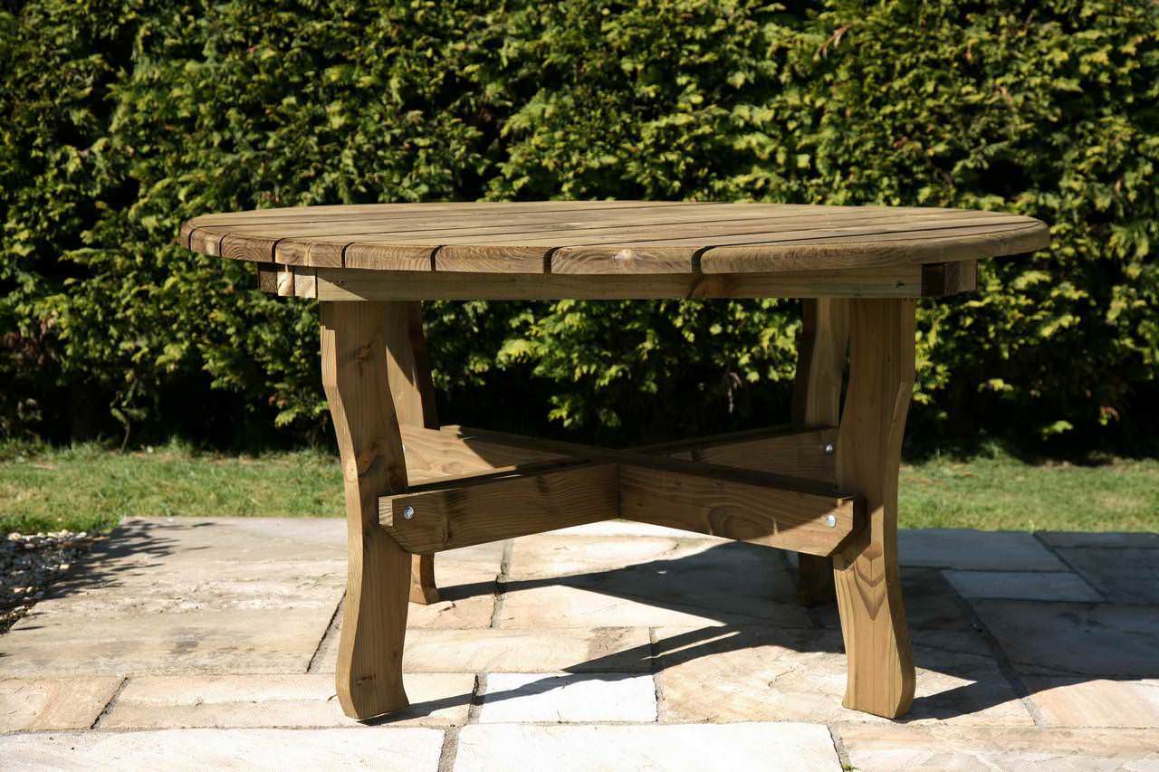 Douglas Fir Woodland Round Garden Table - Sustainable Furniture