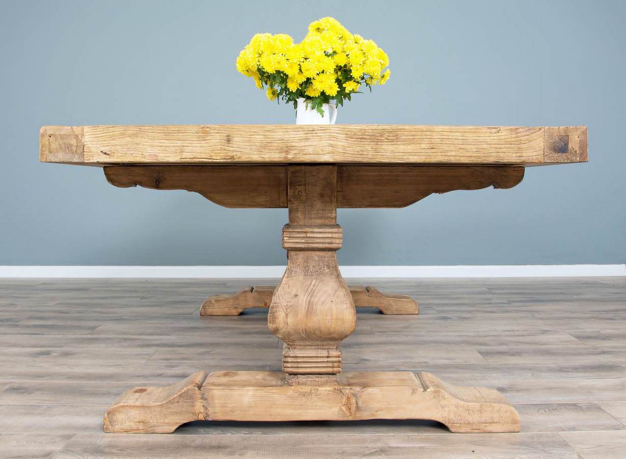 2.4m Reclaimed Elm Pedestal Dining Table