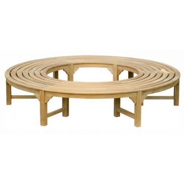 2.2m Teak Backless Round Tree Seat - Sustainable Furniture