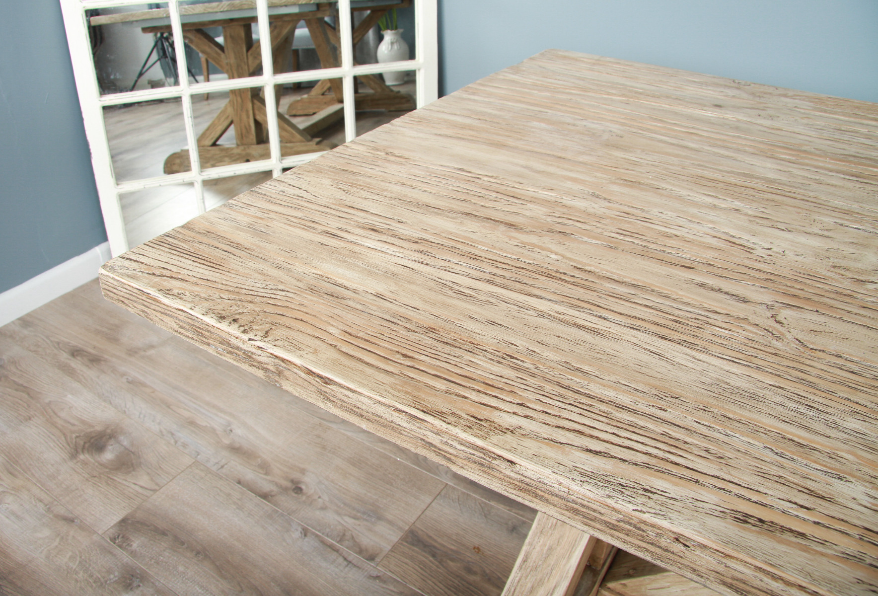 2.4m Farmhouse Cross Dining Table - Sustainable Furniture