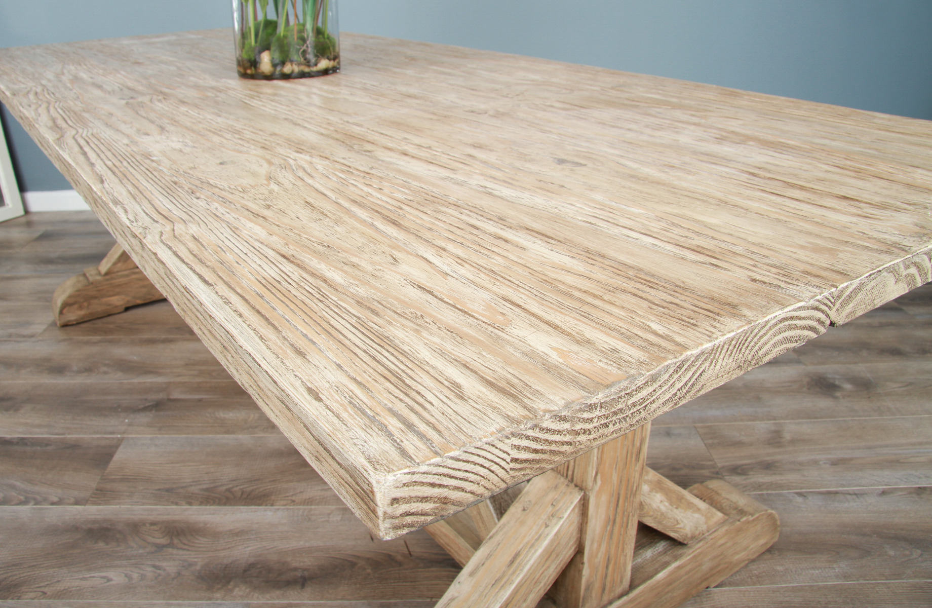 2.4m Farmhouse Cross Dining Table - Sustainable Furniture