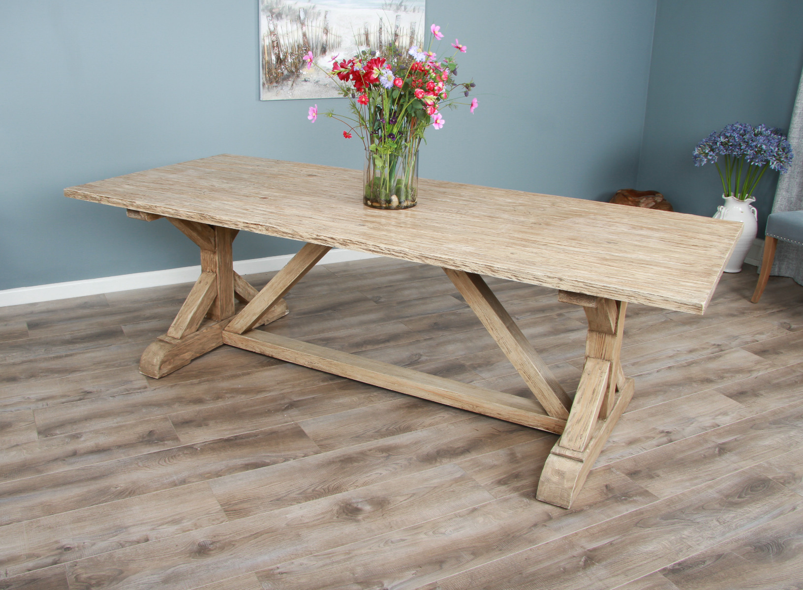 2.4m Farmhouse Cross Dining Table - Sustainable Furniture
