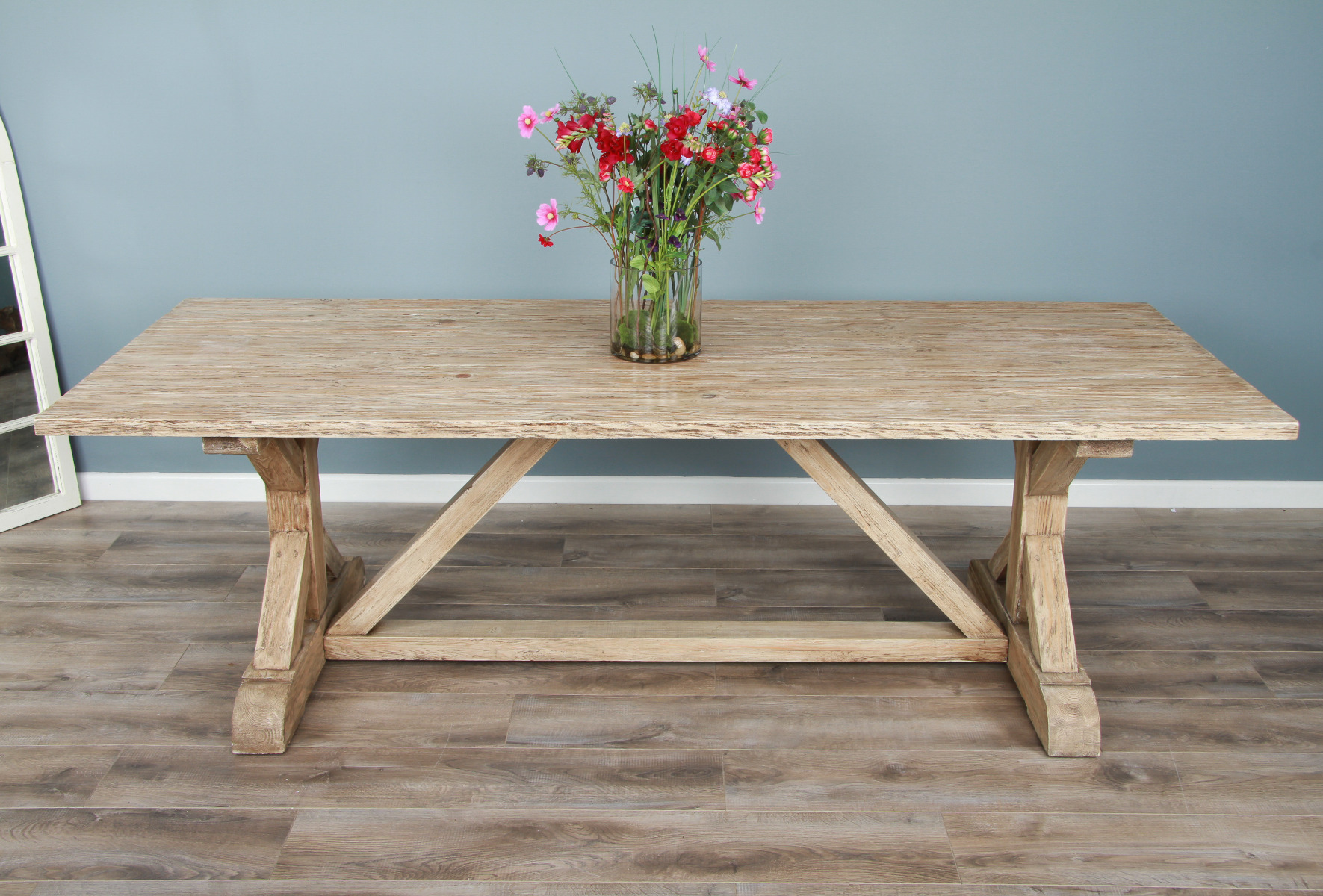 2.4m Farmhouse Cross Dining Table - Sustainable Furniture