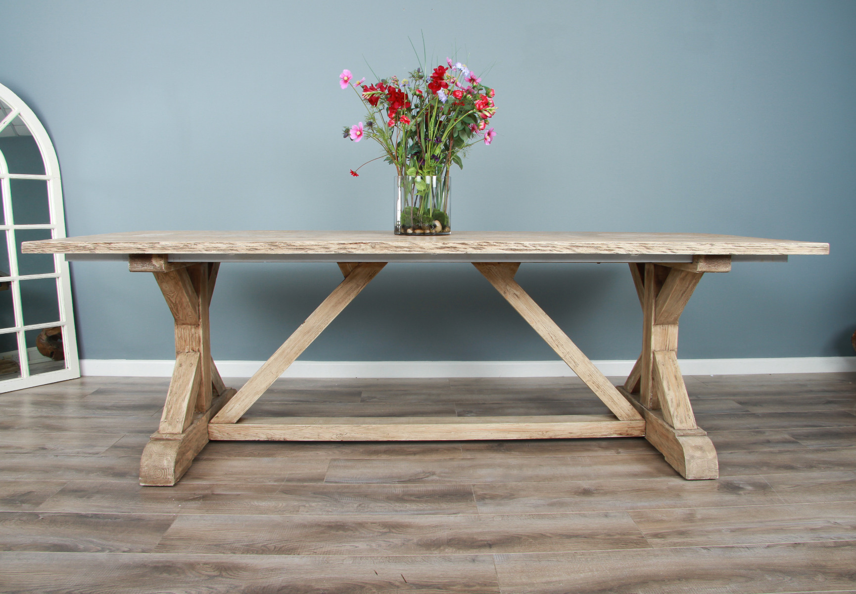 2.4m Farmhouse Cross Dining Table - Sustainable Furniture