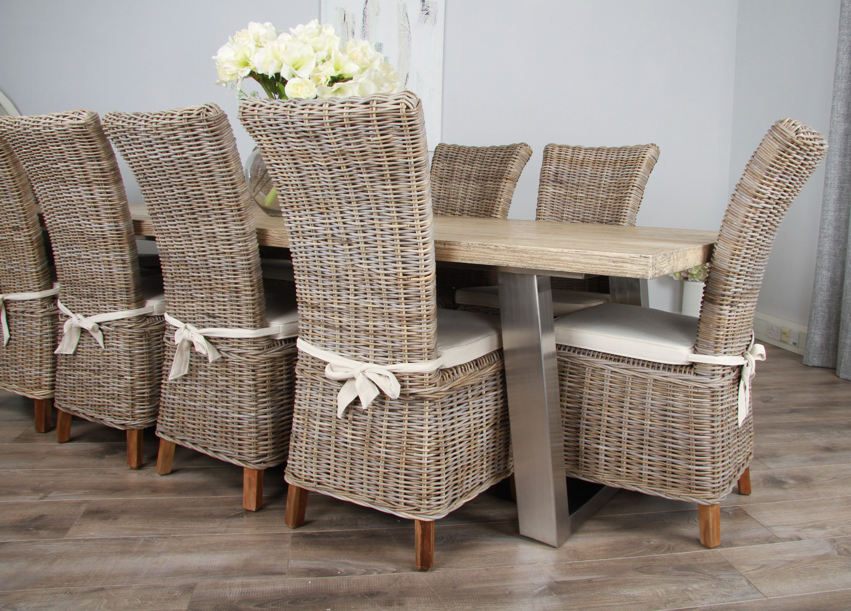 3m Reclaimed Pine Industrial Chic Cubex Table with Stainless Steel Legs ...