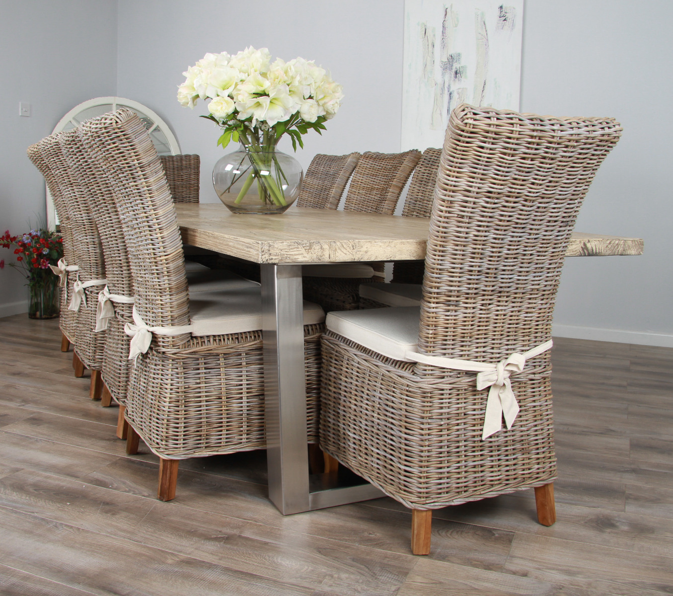 3m Reclaimed Pine Industrial Chic Cubex Table with Stainless Steel Legs ...