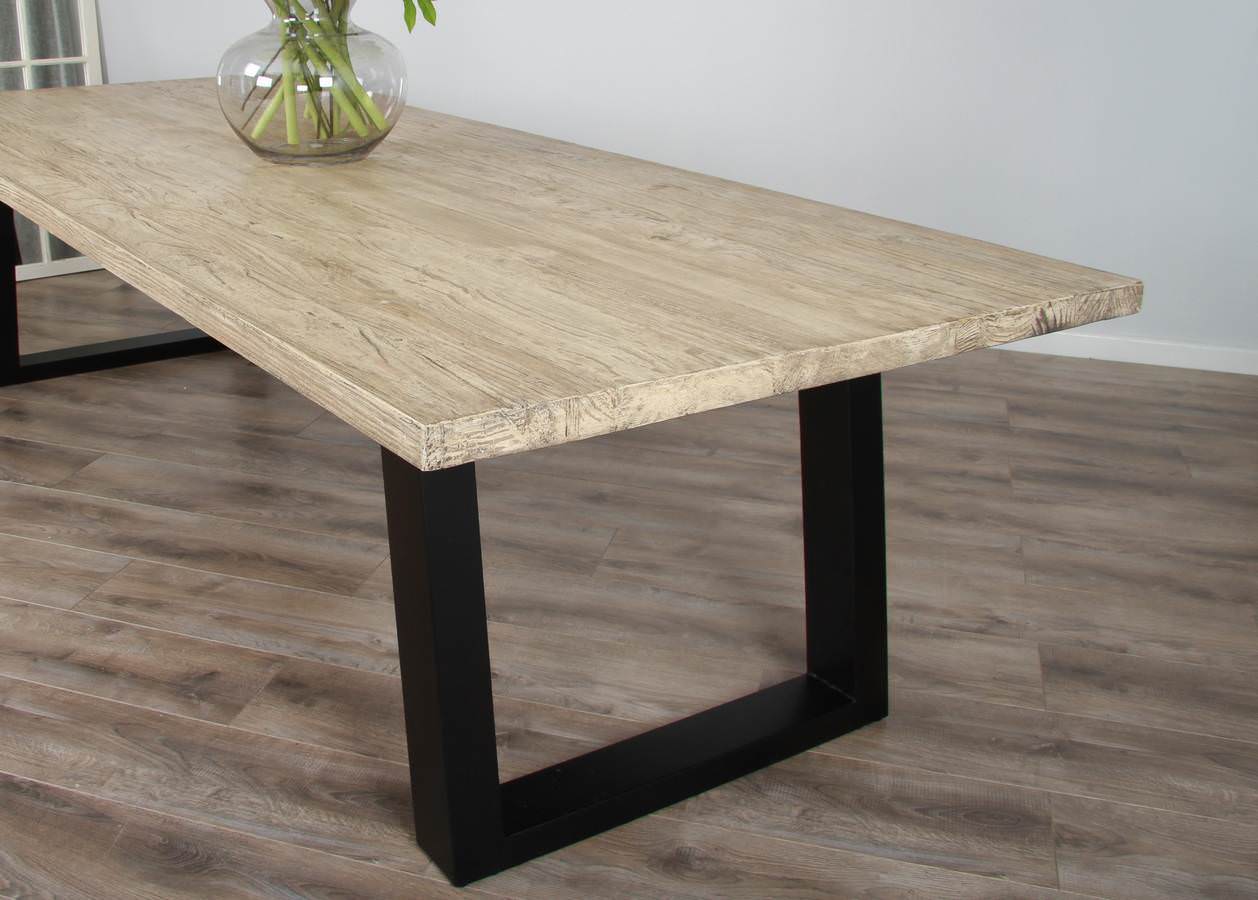 3m Reclaimed Pine Industrial Chic Cubex Table - Black Legs ...