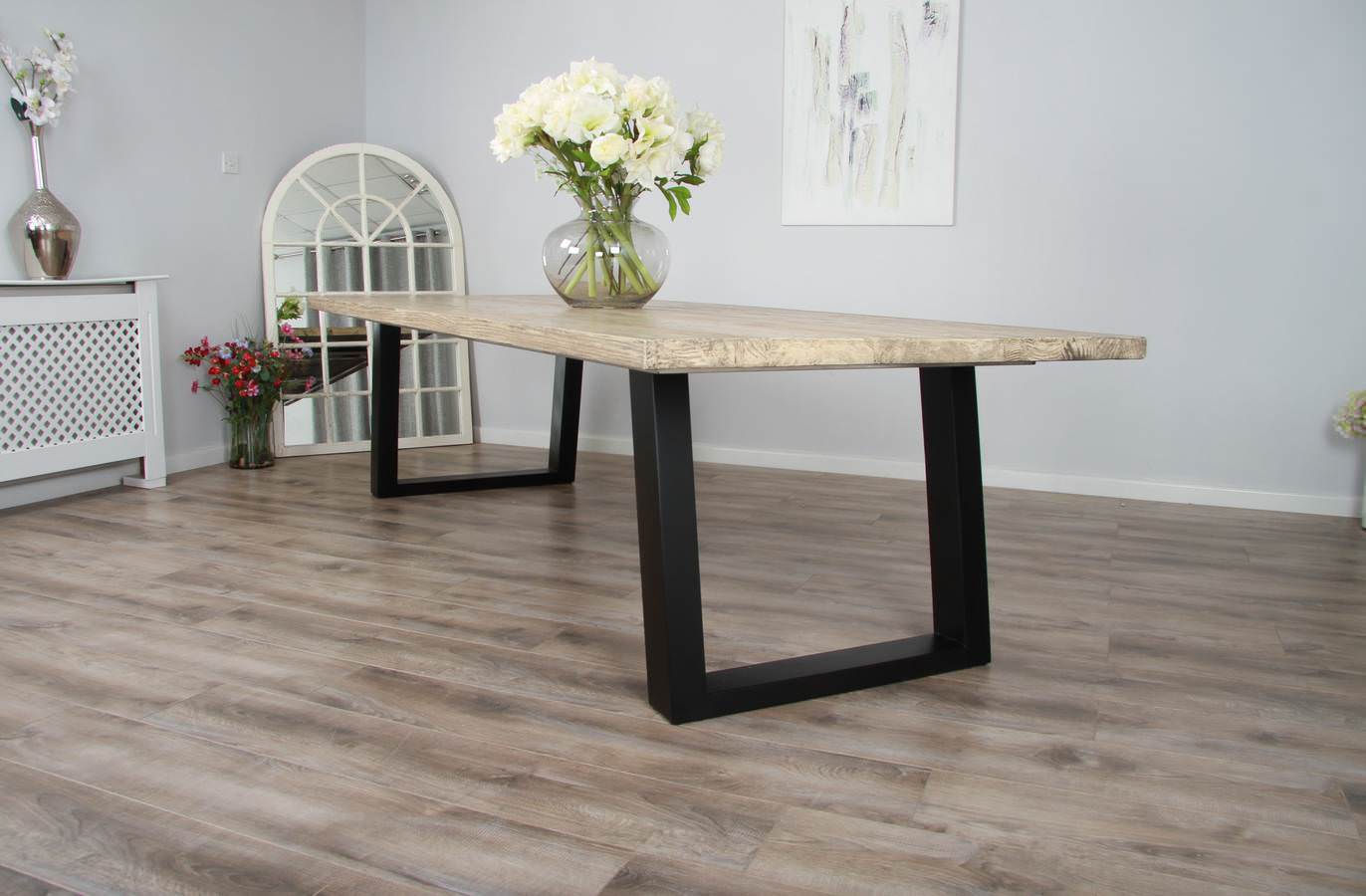 3m Reclaimed Pine Industrial Chic Cubex Table - Black Legs ...