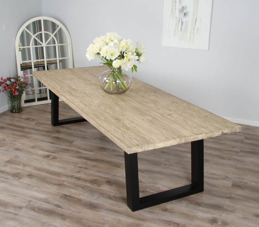 3m Reclaimed Pine Industrial Chic Cubex Table - Black Legs ...