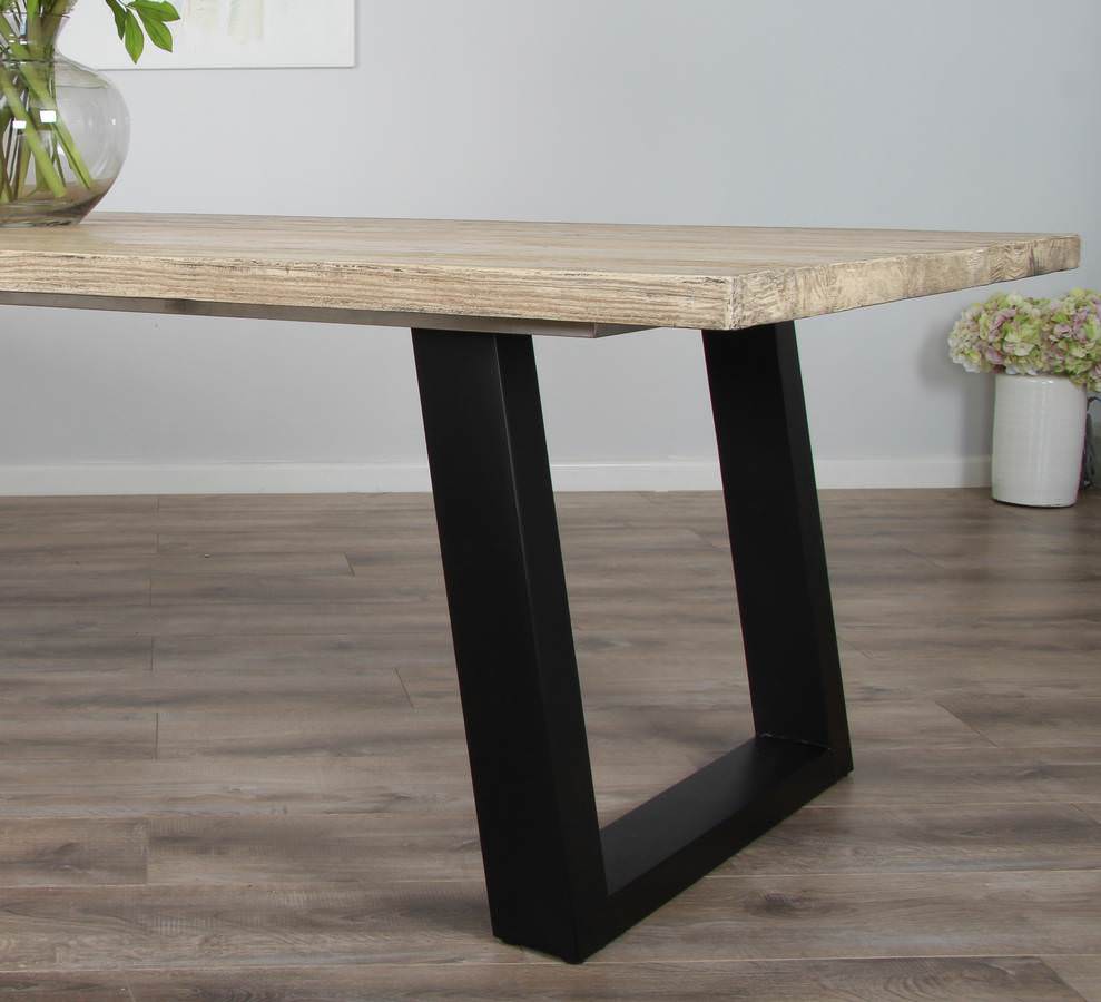 3m Reclaimed Pine Industrial Chic Cubex Table - Black Legs ...