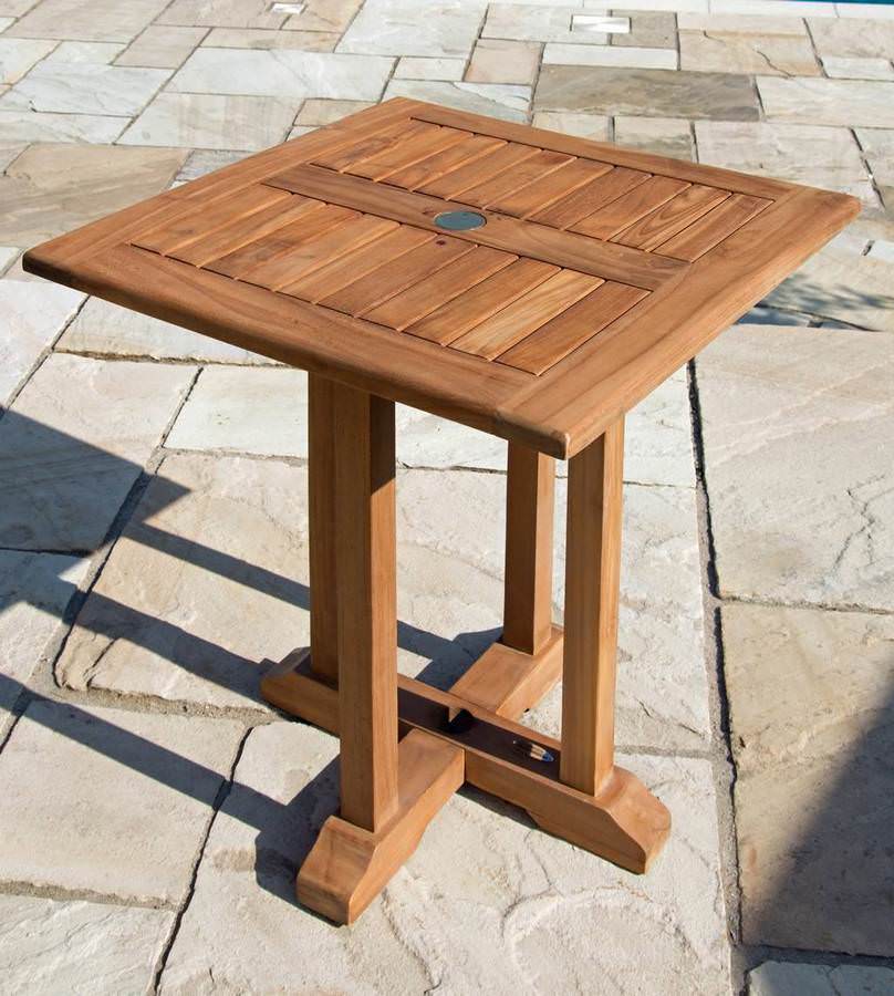 70cm Square Pedestal Teak Garden Table - Sustainable Furniture