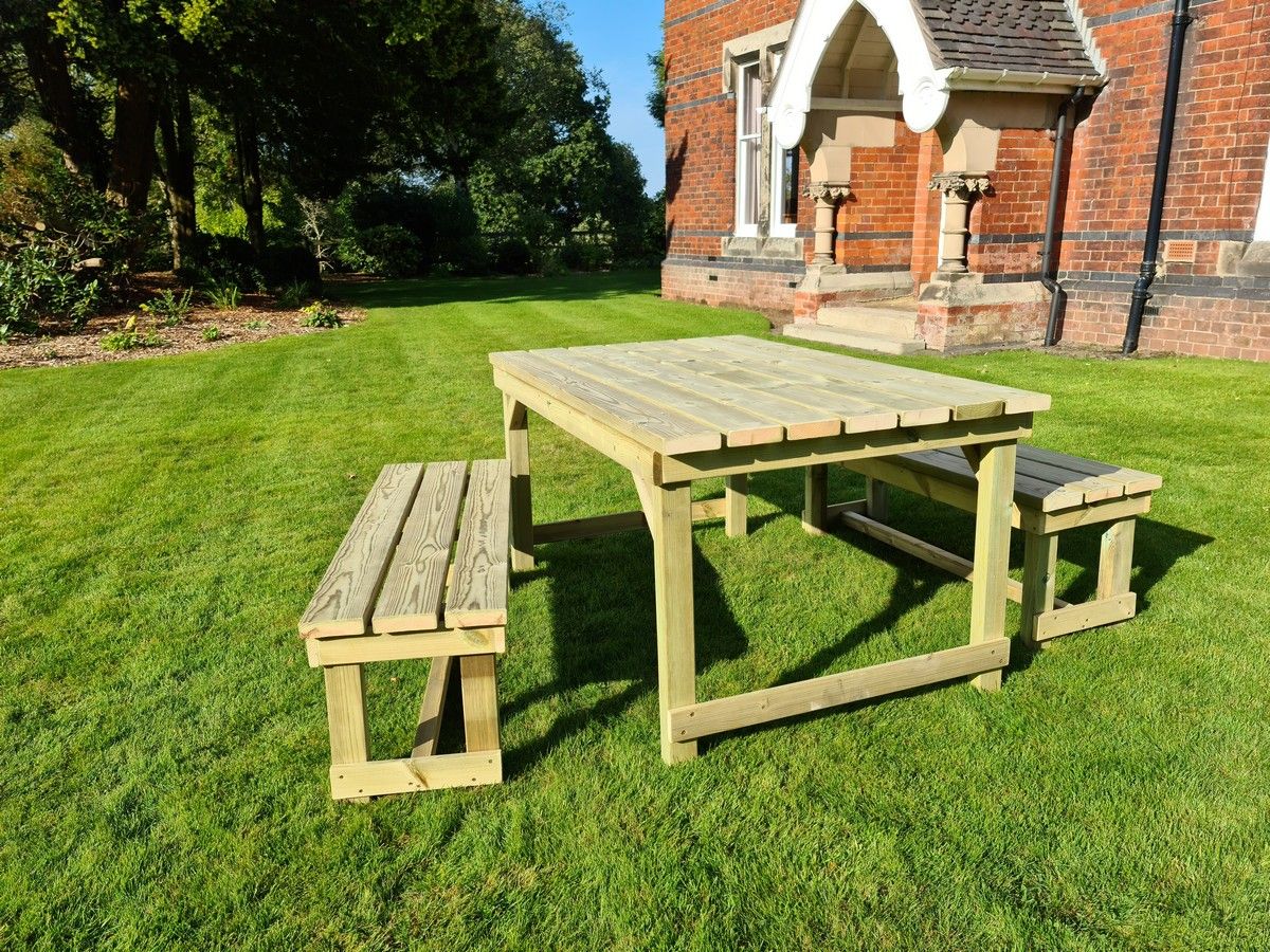 Hustyns Butchers Table & Bench Set - Sustainable Furniture