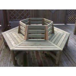 Swedish Redwood Hexagonal Tree Seat - Sustainable Furniture