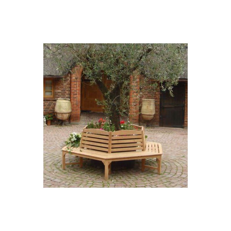 1.7m Teak Backless Tree Seat - Sustainable Furniture