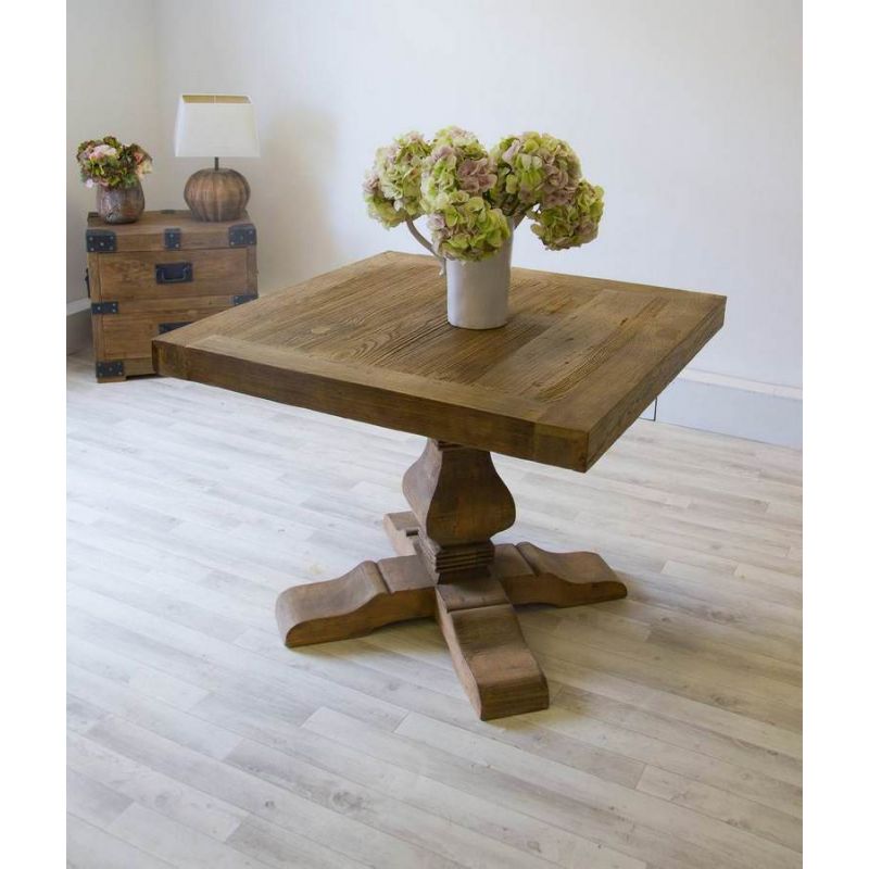 2m Reclaimed Elm Pedestal Dining Table - Sustainable Furniture