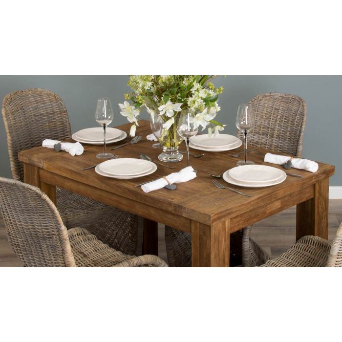 1.2m Reclaimed Teak Taplock Dining Table with 4 Stackable Zorro Chairs ...