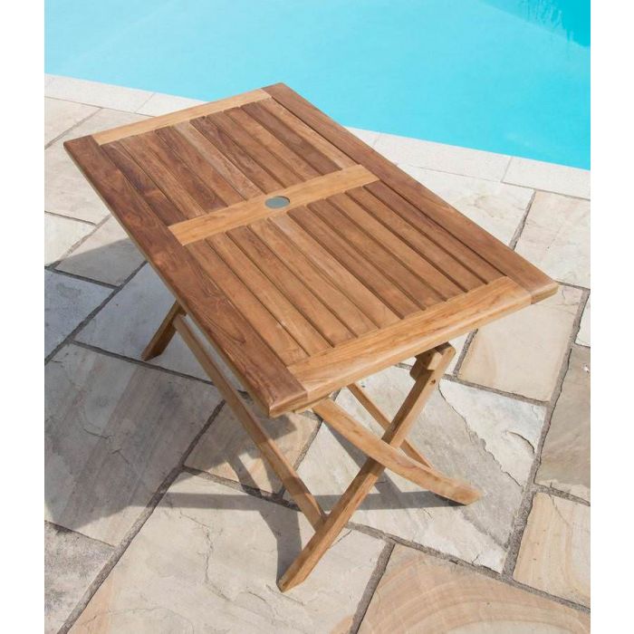 1.2m Teak Rectangular Folding Table - Sustainable Furniture