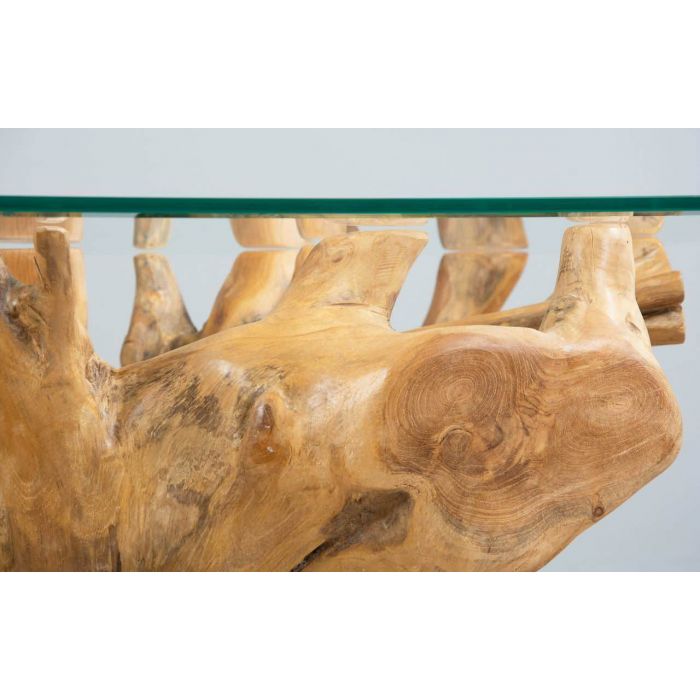1.2m Reclaimed Teak Root Rectangular Coffee Table - Sustainable Furniture