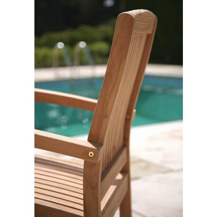 Marley Solid Teak Stacking Garden Armchair - Sustainable Furniture Marley Solid Teak Stacking Garden Armchair - Sustainable Furniture