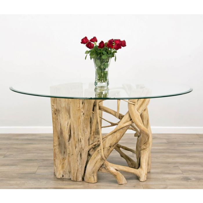 1.5m Java Root Dining Table with 6 Latifa Chairs - Sustainable Furniture