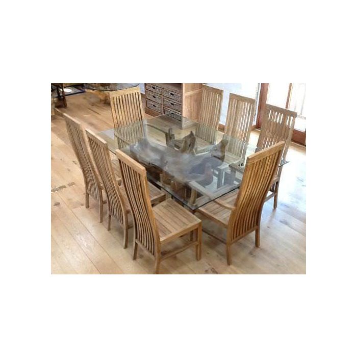2m Reclaimed Teak Root Rectangular Dining Table - Sustainable Furniture
