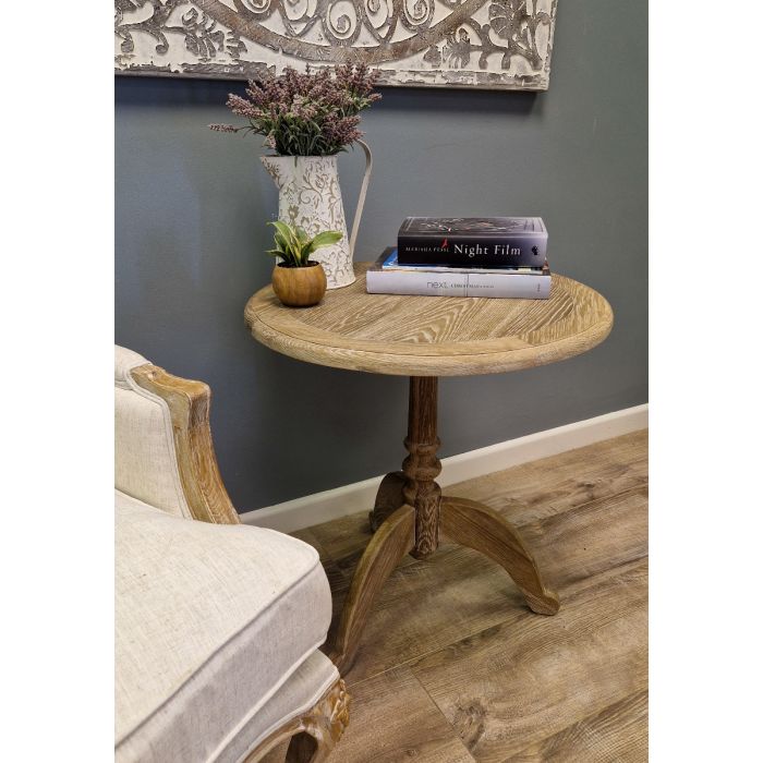 60cm American Oak Circular Hall Table - Sustainable Furniture