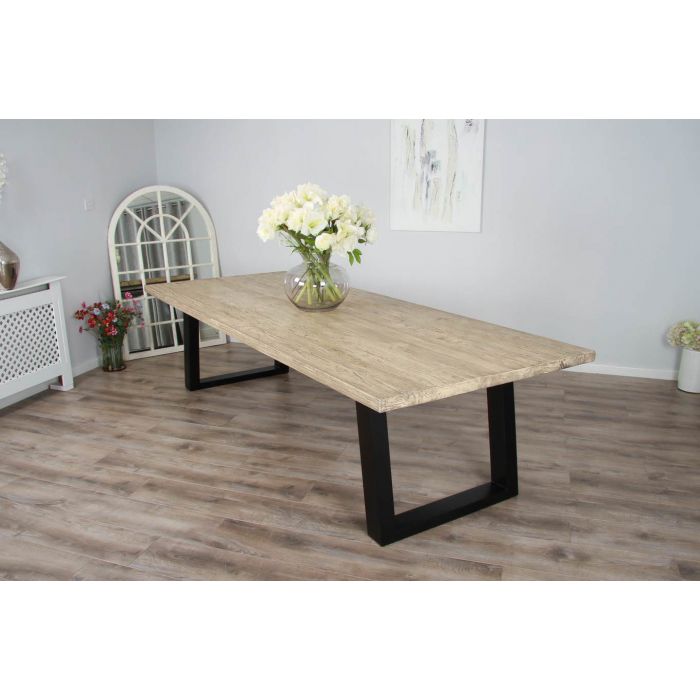 3m Reclaimed Pine Industrial Chic Cubex Table - Black Legs ...