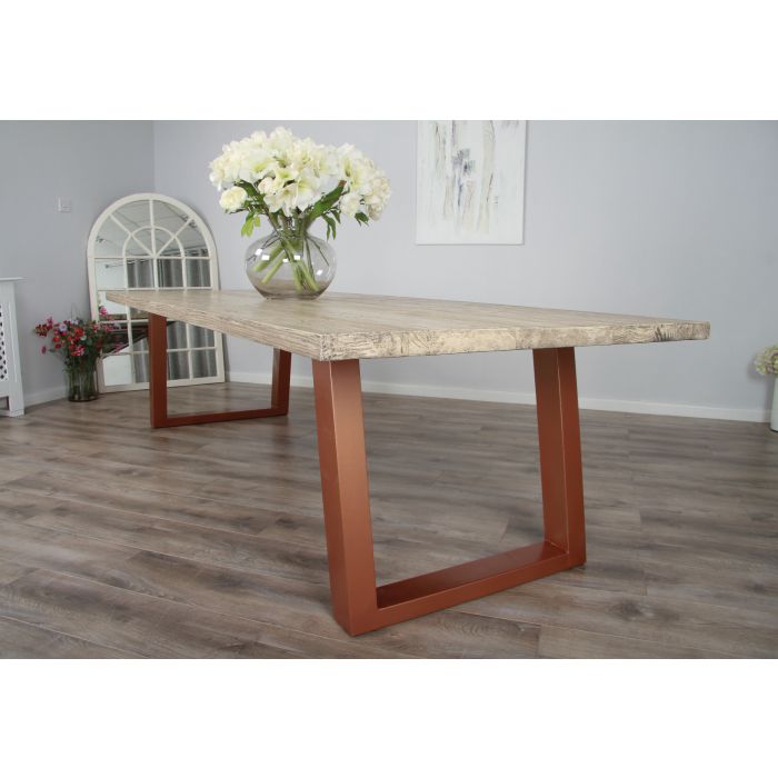 3m Reclaimed Pine Industrial Chic Cubex Table with Stainless Steel Legs ...