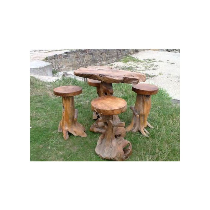 Teak Tree Root Bar Set - Sustainable Furniture