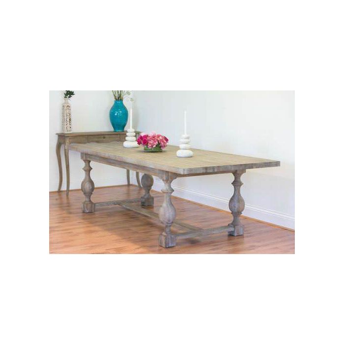 American Oak Grey Wash Dining Table - Sustainable Furniture