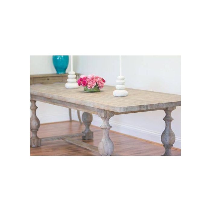 American Oak Grey Wash Dining Table - Sustainable Furniture