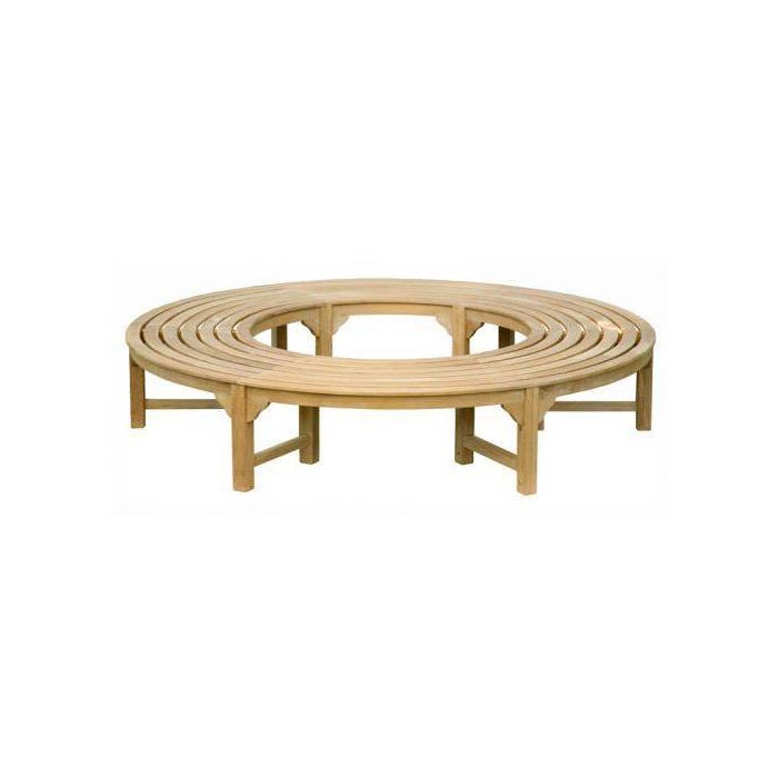 2.2m Teak Backless Round Tree Seat - Sustainable Furniture