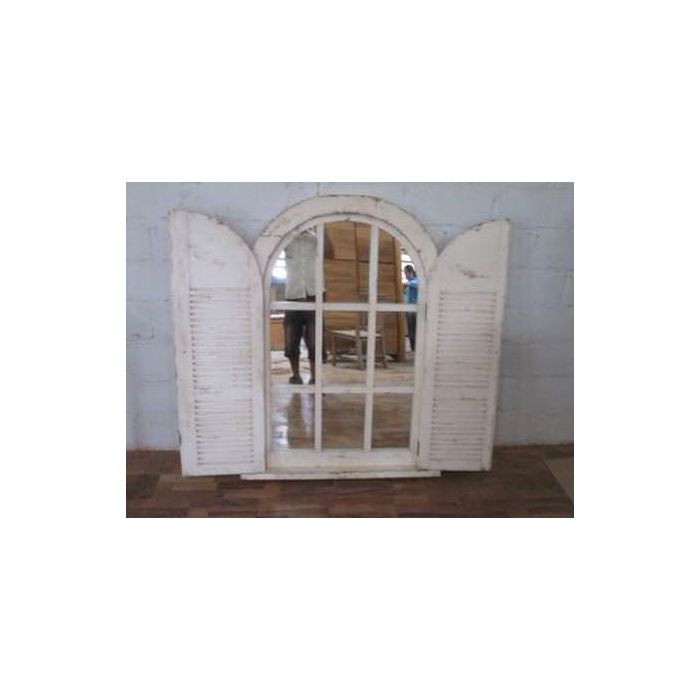 Shabby Chic Window Shutter Mirror - Sustainable Furniture