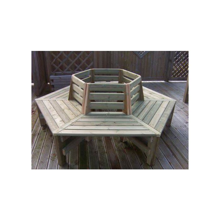 Swedish Redwood Hexagonal Tree Seat - Sustainable Furniture