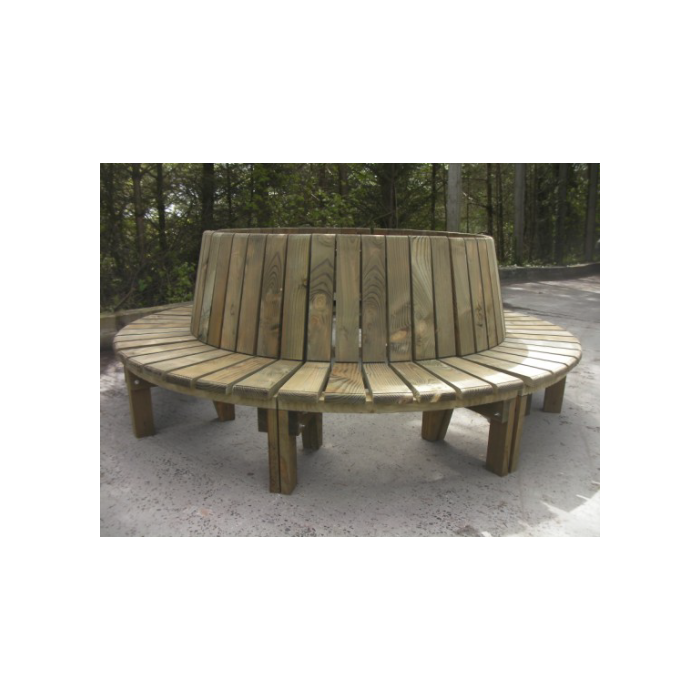 Douglas Fir Circular Tree Seat With Backrest - Sustainable Furniture