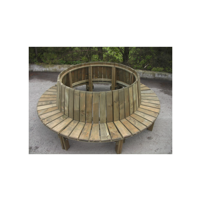 Douglas Fir Circular Tree Seat With Backrest - Sustainable Furniture