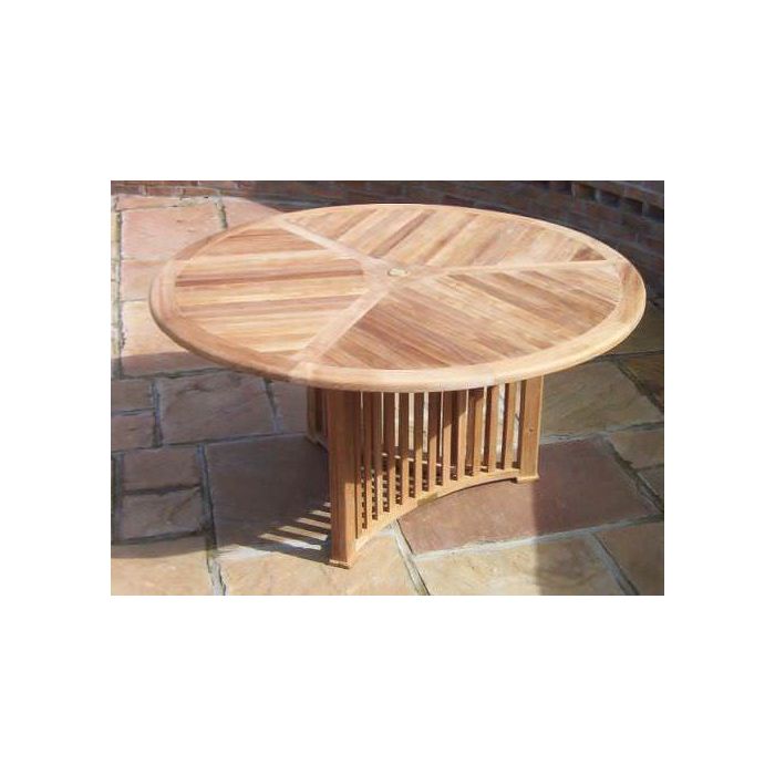 1.5m Teak Circular Radar Table with 6 Marley Armchairs - Sustainable ...
