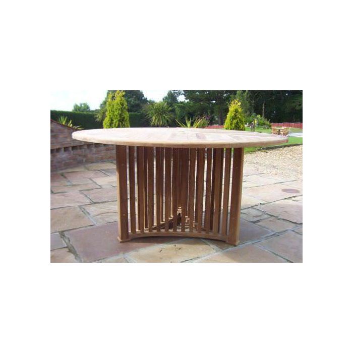 1.5m Teak Circular Radar Table with 6 Marley Armchairs - Sustainable ...