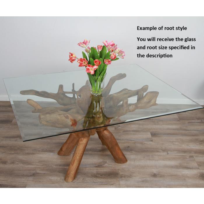 2m Reclaimed Teak Root Rectangular Dining Table - Sustainable Furniture