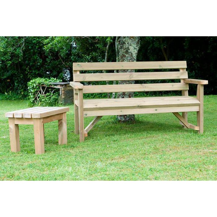 Swedish Redwood Rustic Garden Bench - Sustainable Furniture