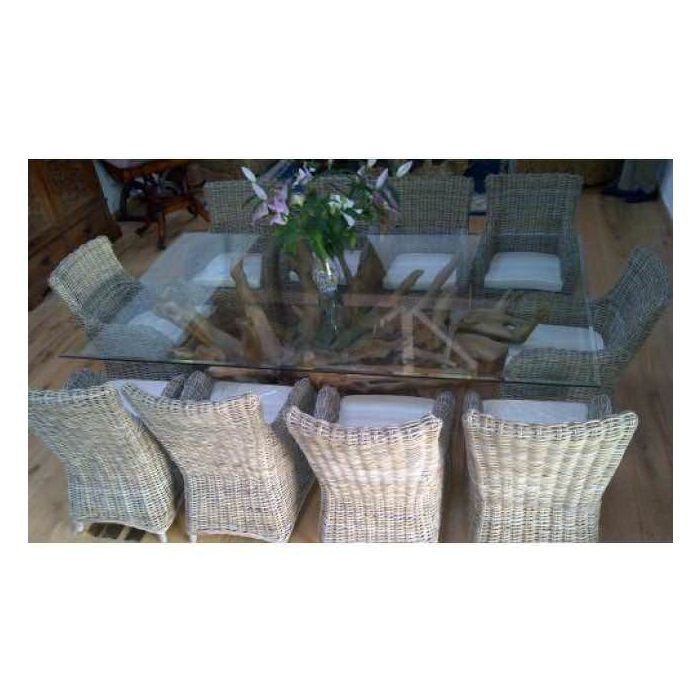 2.4m x 1.4m Reclaimed Teak Root Rectangular or Oval Dining table ...