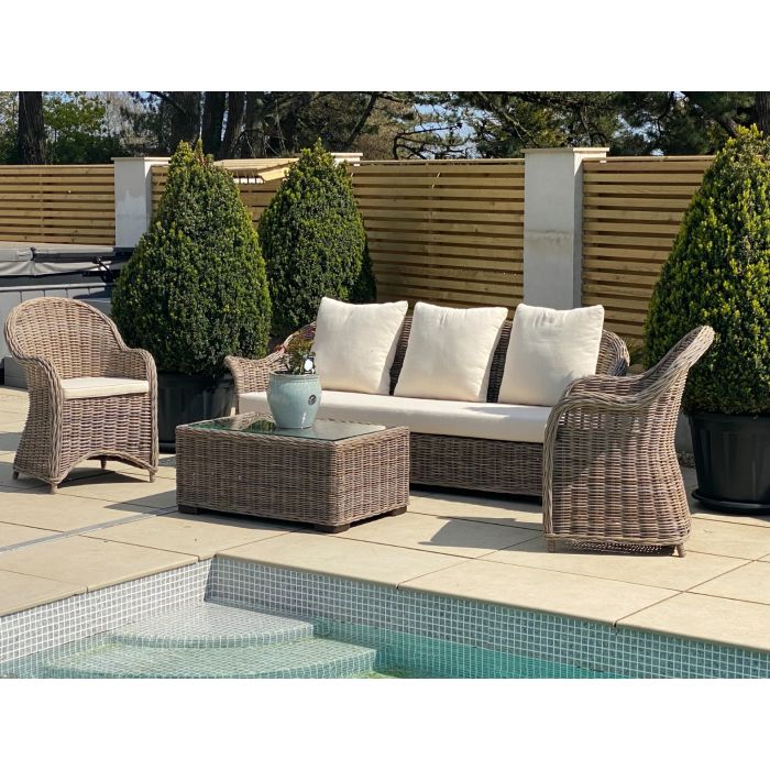 Riviera Natural Wicker Sofa Set - Sustainable Furniture