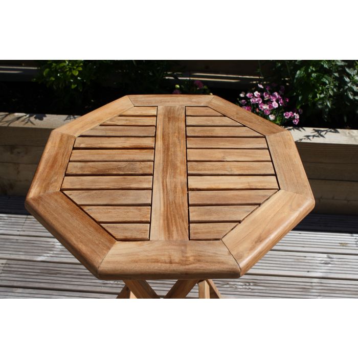 60cm Teak Octagonal Folding Table - Sustainable Furniture