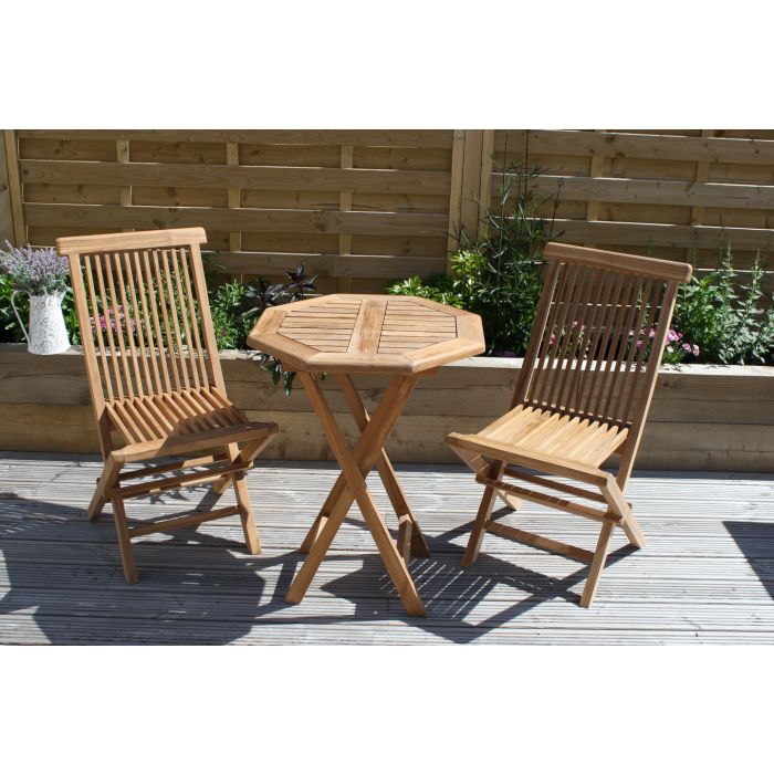 60cm Teak Octagonal Folding Table - Sustainable Furniture