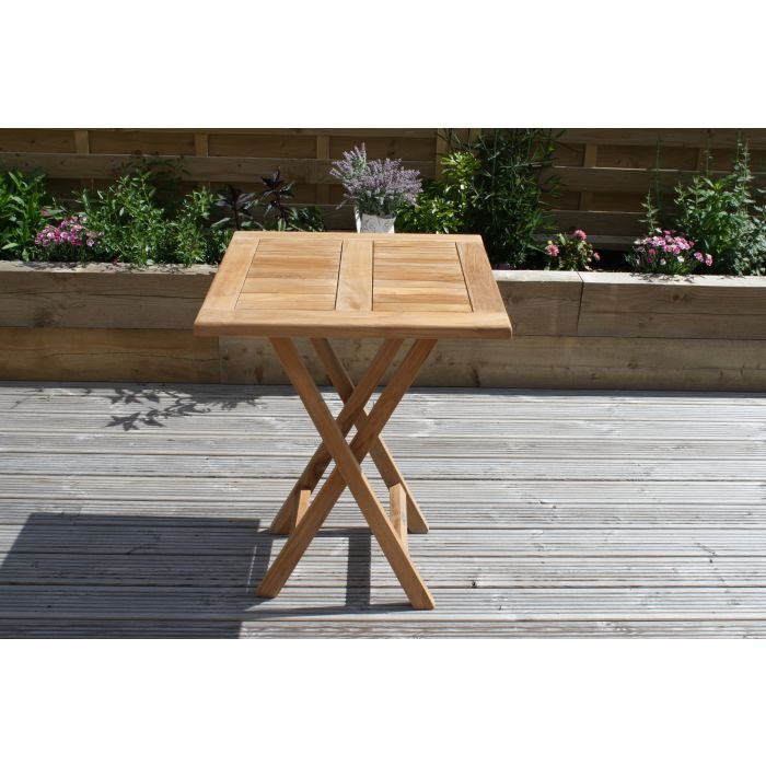 60cm Teak Square Folding Table - Sustainable Furniture