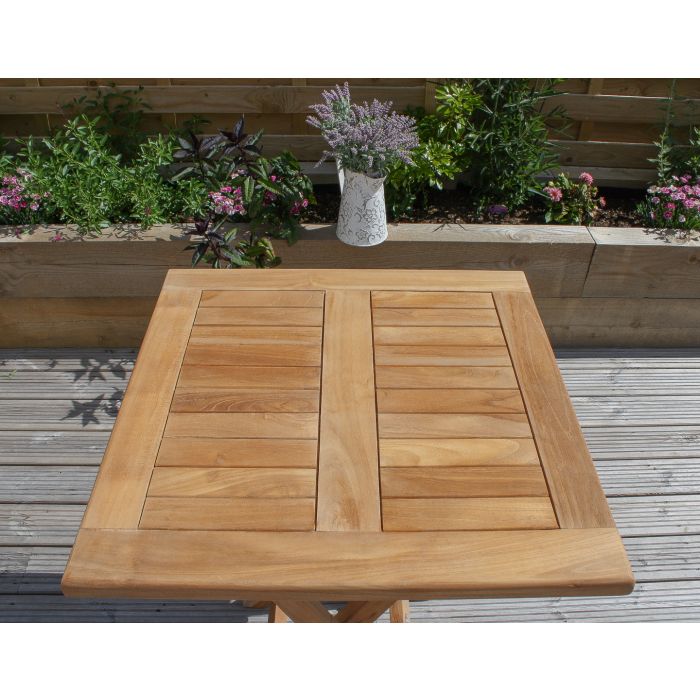 70cm Teak Square Folding Table - Sustainable Furniture